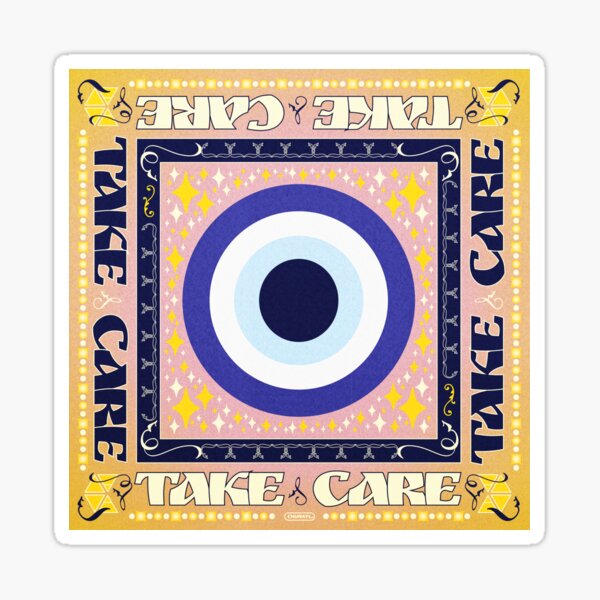 "Pink Lemonade (Yellow) Evil Eye Illustration" Sticker for Sale by ...