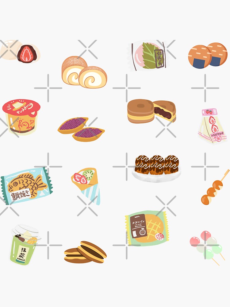 "Japanese Snacks Stickers Pack" Sticker for Sale by myau2222 | Redbubble