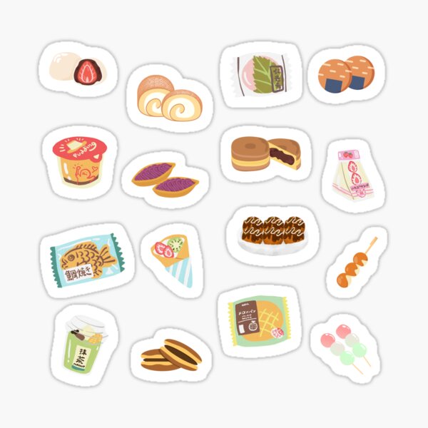 "Japanese Snacks Stickers Pack" Sticker for Sale by myau2222 | Redbubble