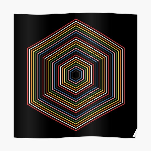 "Retro Hex Lines" Poster for Sale by Texterns | Redbubble