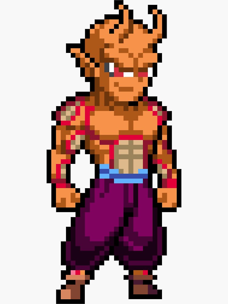 "Orange Piccolo Buff HQ Pixel Edition" Sticker for Sale by adventfan ...