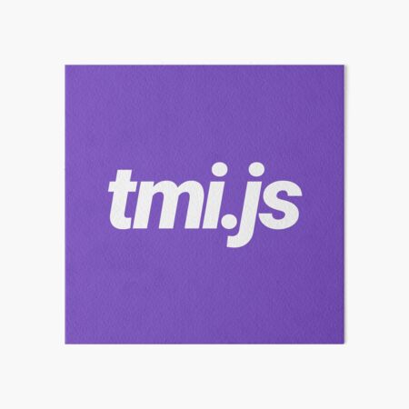 Lámina rígida «Logotipo de tmi.js (blanco)» de Alca | Redbubble