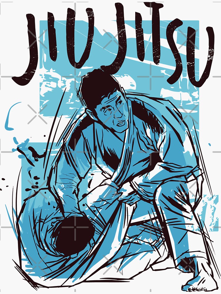 "Jui Jitsu fighter design with grunge effect" Sticker for Sale by Rob ...