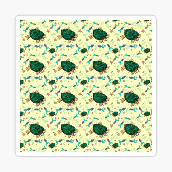 "Turtle fun - soft yellow" Sticker for Sale by Limones-Design | Redbubble