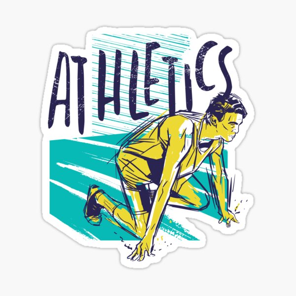 "Athlete design with grunge effect" Sticker for Sale by Rob-Son | Redbubble
