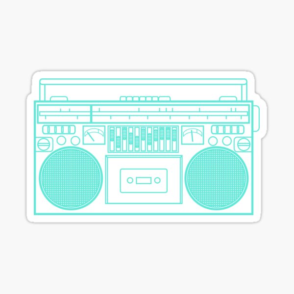 "Retro BoomBox - Old School - Muisc" Sticker for Sale by MandalaPics ...
