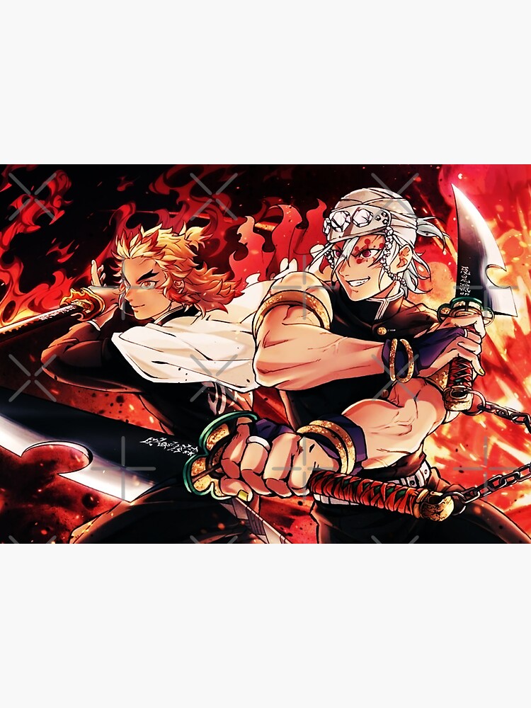 "Rengoku Kyojuro Tengen Uzui" Sticker for Sale by Linearthur | Redbubble