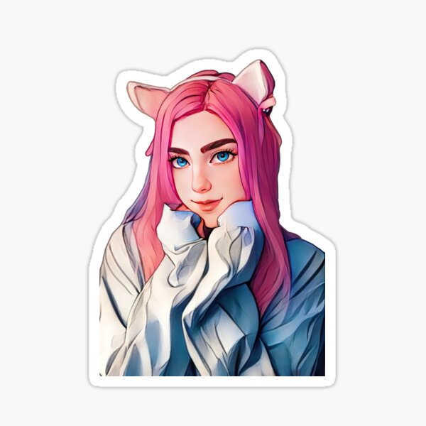 "Cute Cat Girl Cosplay" Sticker for Sale by dhoffeld | Redbubble