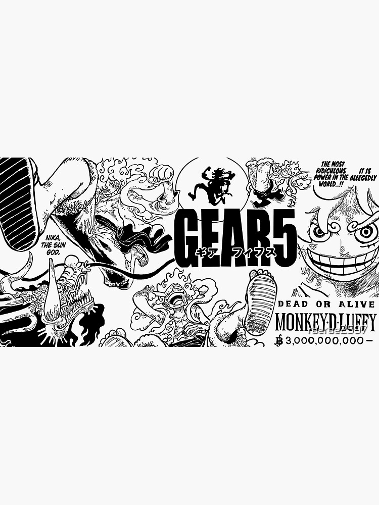 "GEAR 5 LUFFY " Sticker for Sale by raerae2597 | Redbubble