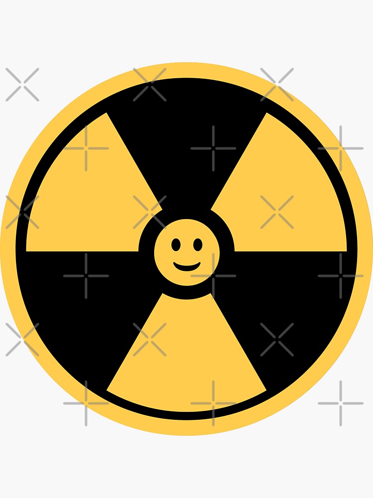 "Emoji Smiley Radiation Symbol" Sticker for Sale by RadApparelStore ...