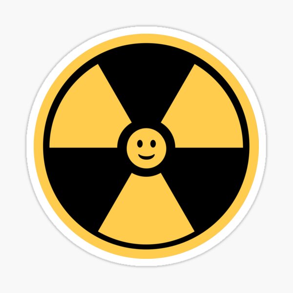 "Emoji Smiley Radiation Symbol" Sticker for Sale by RadApparelStore ...