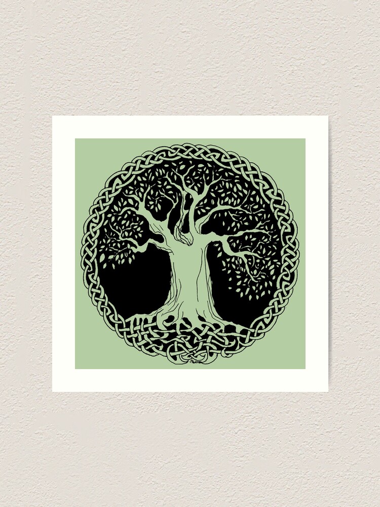 "Celtic Wisdom Tree (Black version)" Art Print for Sale by IceFaerie ...