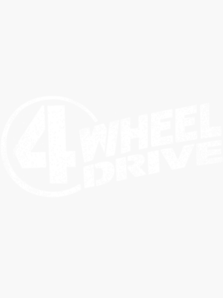 "Vintage White & Distressed 4 Wheel Drive Logo" Sticker for Sale by ...