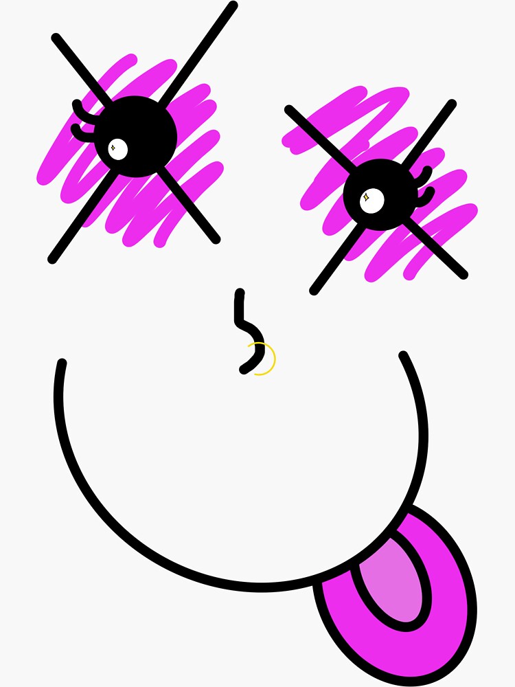 "Silly Pink Face" Sticker for Sale by Jmoontheartist | Redbubble