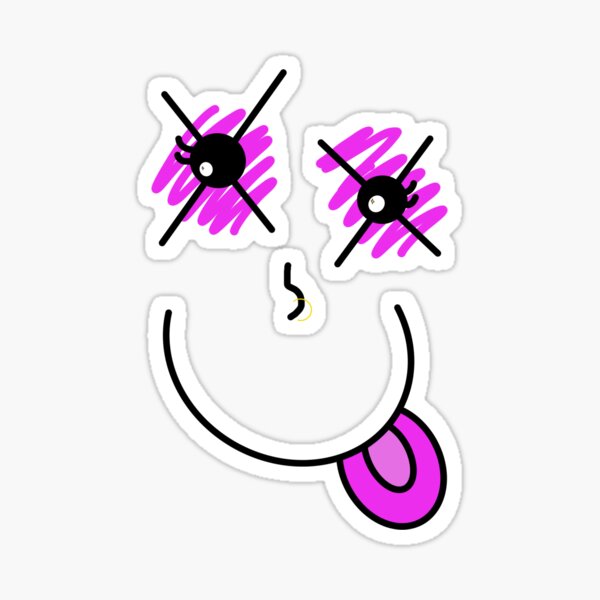 "Silly Pink Face" Sticker for Sale by Jmoontheartist | Redbubble