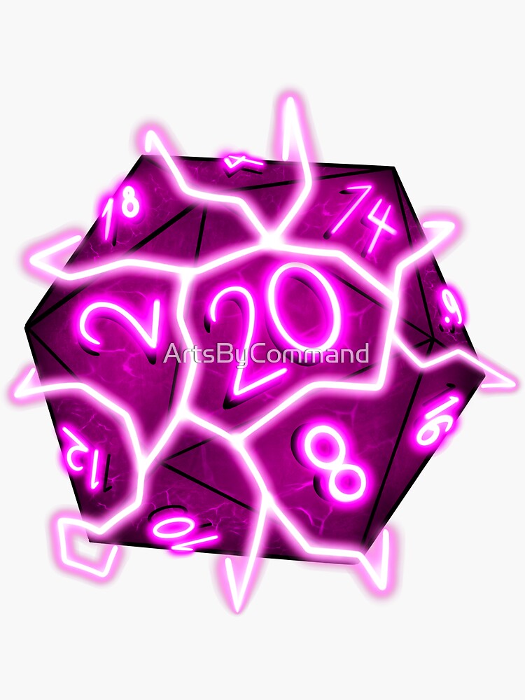 "The Magical D20" Sticker for Sale by ArtsByCommand | Redbubble
