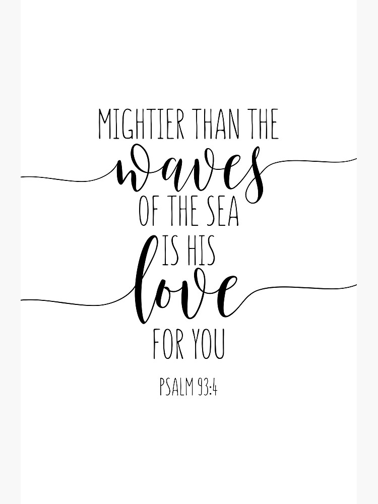 "Mightier Than The Waves Of The Sea, Psalm 93:4, Bible Verse, Christian Gift, Kids Room Decor ...
