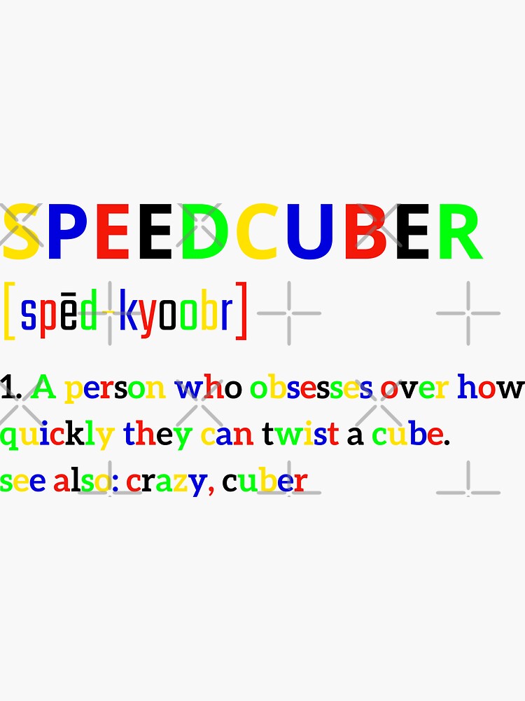 "Speedcuber Definition 3 Funny (Inverted)" Sticker for Sale by ...