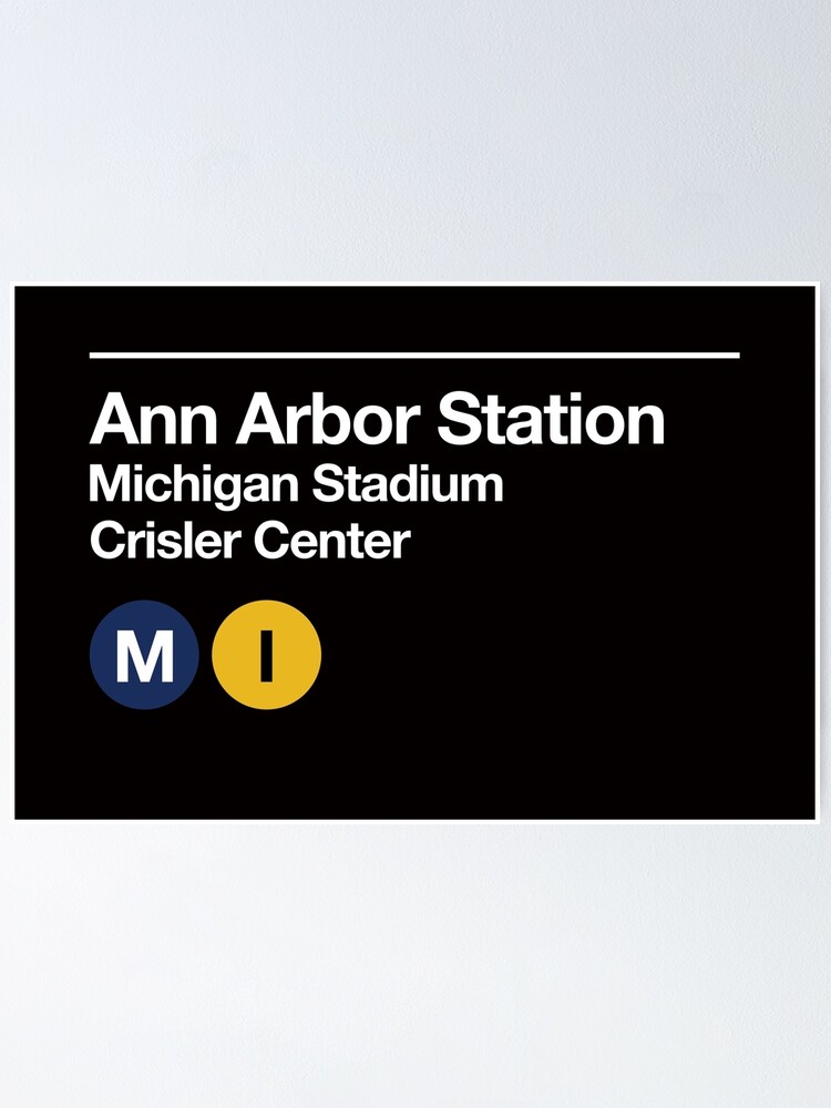 "Ann Arbor (Michigan) Sports Venues Subway Sign" Poster by phoneticwear ...