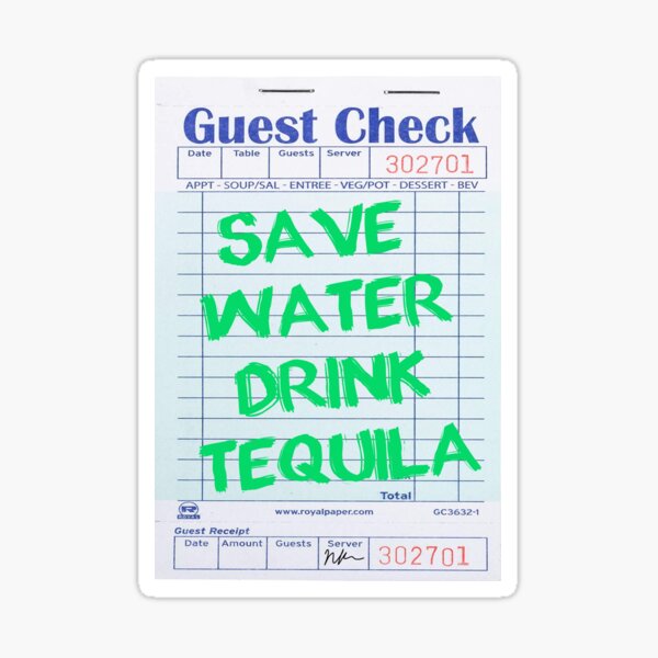 "waterrr - GUEST CHECK @NIKKISBLING_" Sticker for Sale by nicolekap29 ...