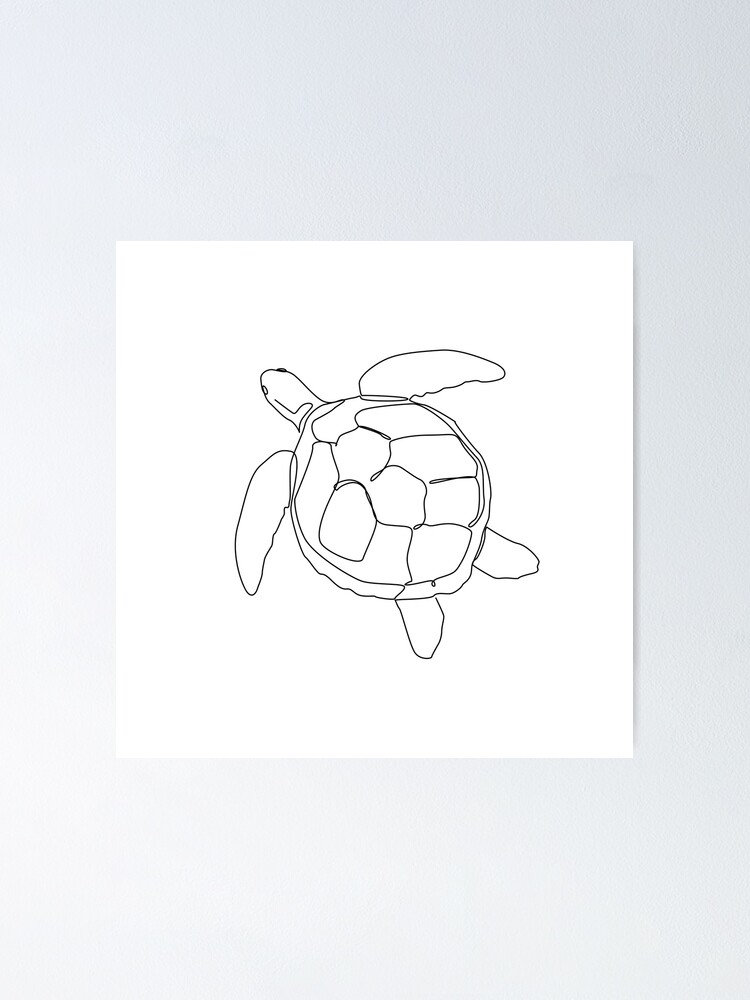 "Turtle Line Art Simple Drawing" Poster for Sale by paradisart | Redbubble