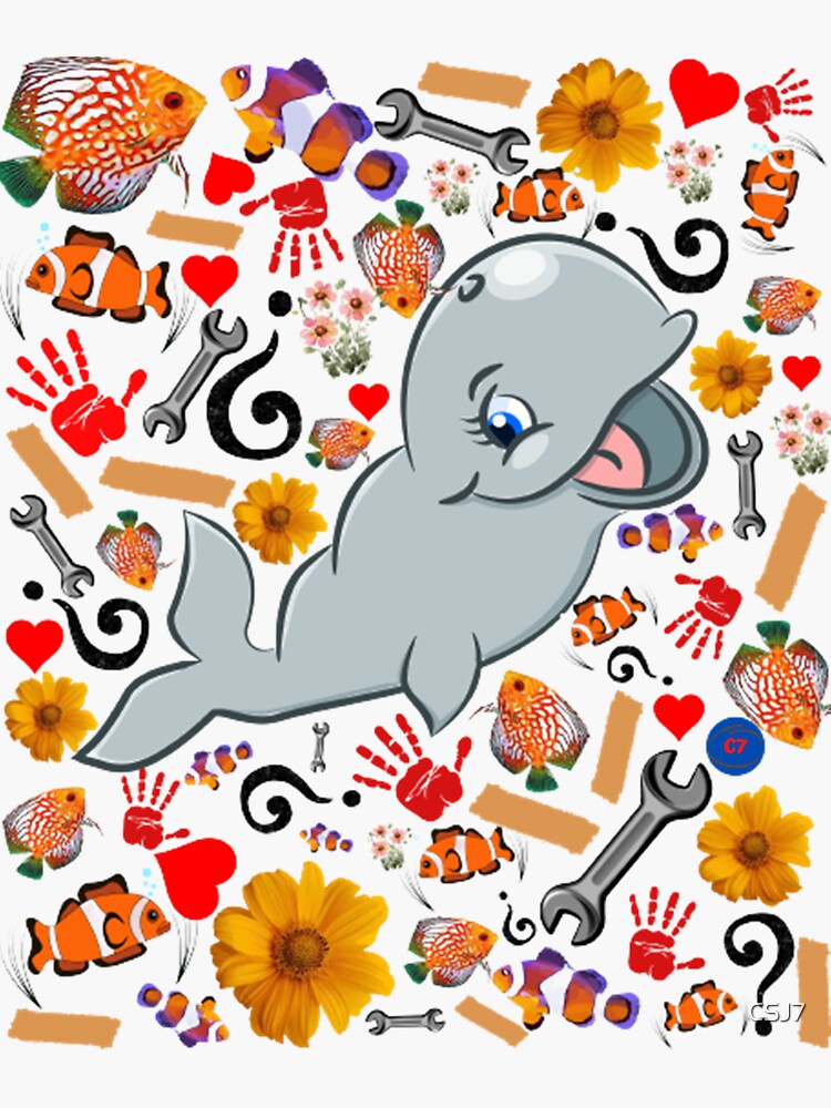 "Happy Whale" Sticker for Sale by CSJ7 | Redbubble