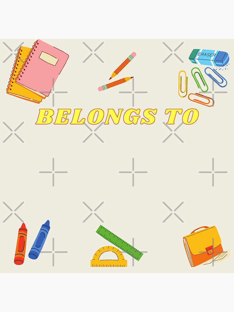 "PREPPY SCHOOL SUPPLIES (BELONG TO)" Sticker for Sale by PRINYOS ...