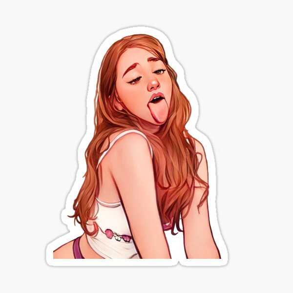 Cute Redhead Girl Sticking Tongue Out Sticker For Sale By Dhoffeld