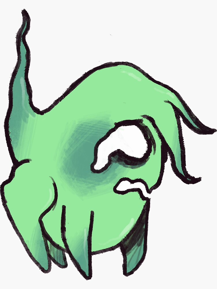 "Crying green spirit" Sticker for Sale by BugPokemonBoy | Redbubble