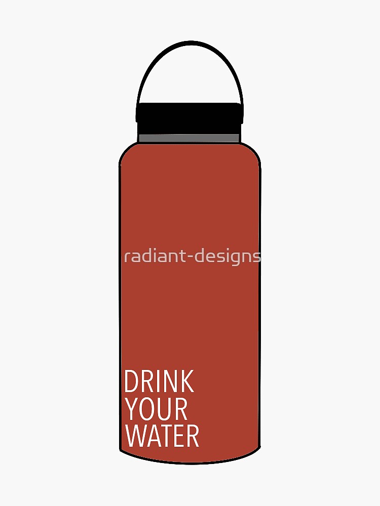 "Red Drink Your Water" Sticker for Sale by radiant-designs | Redbubble