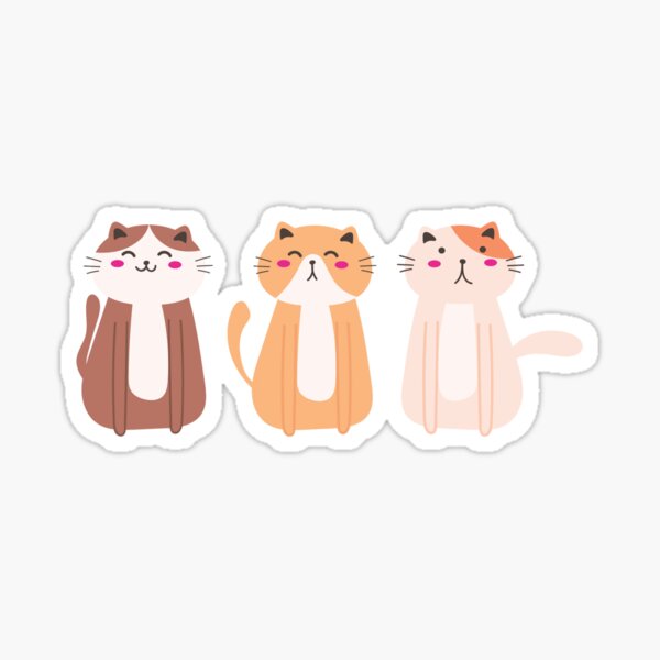 "TRIPLE CATS" Sticker for Sale by Mewnicorn | Redbubble