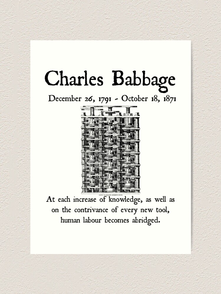 Lámina artística «Charles Babbage Matemático Ciencias de la computación ...