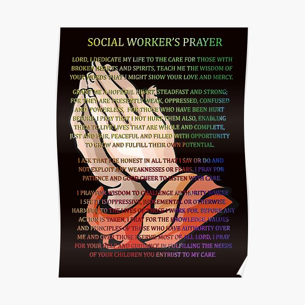 "social workers prayer" Poster for Sale by Garnettee | Redbubble