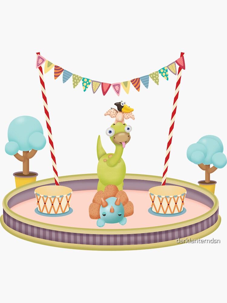 "3 Ring Dino Circus" Sticker for Sale by darklanterndsn | Redbubble