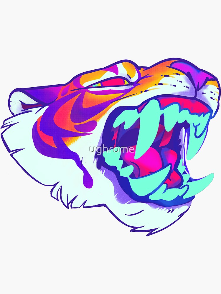 "Tiger fade" Sticker for Sale by ughrome | Redbubble