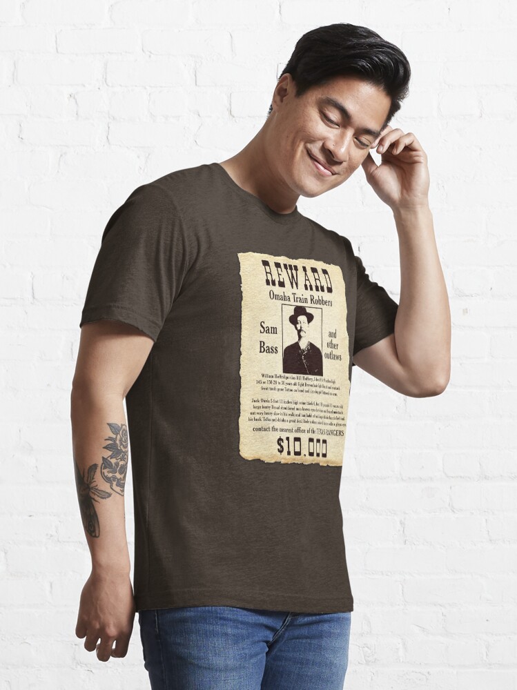"Sam Bass Gang Wanted Poster" T-shirt for Sale by kayve | Redbubble ...