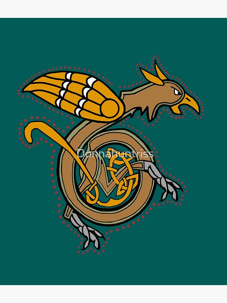 "Medieval Celtic Griffin Letter B version 2" Poster for Sale by ...