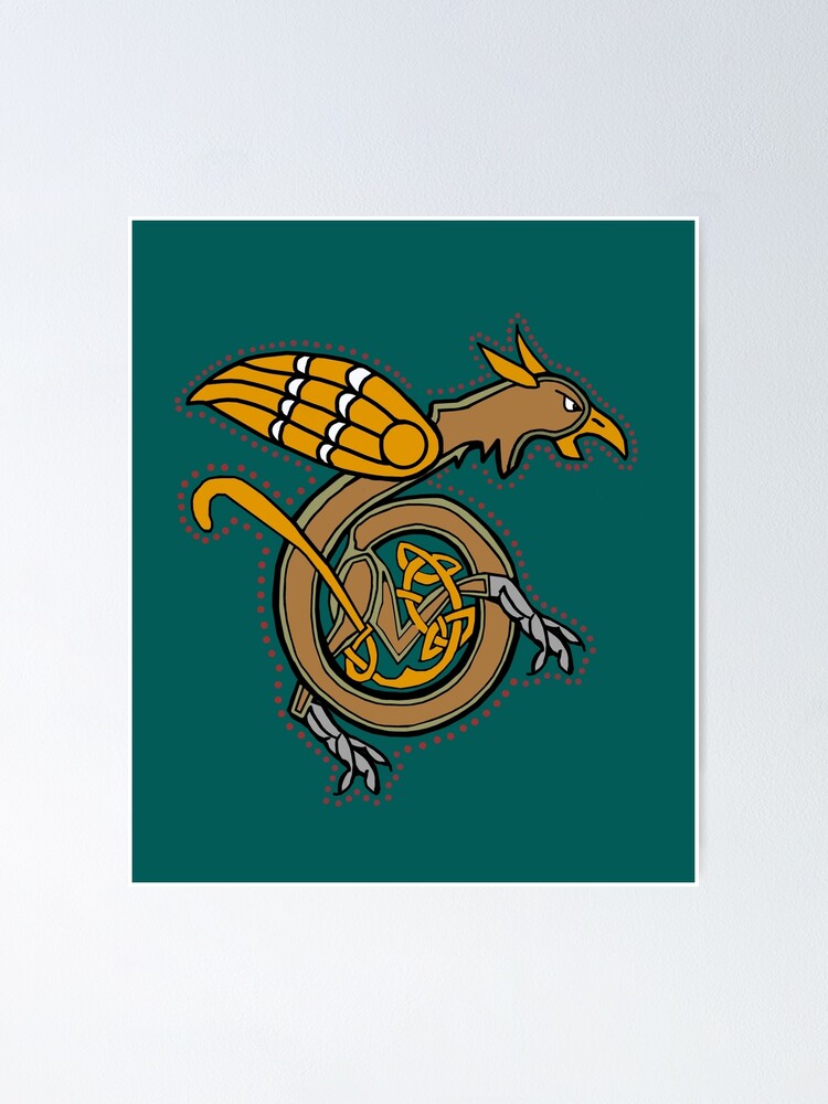 "Medieval Celtic Griffin Letter B version 2" Poster for Sale by ...