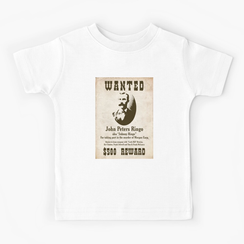 "Johnny Ringo Wanted Poster" Kids T-Shirt for Sale by kayve | Redbubble