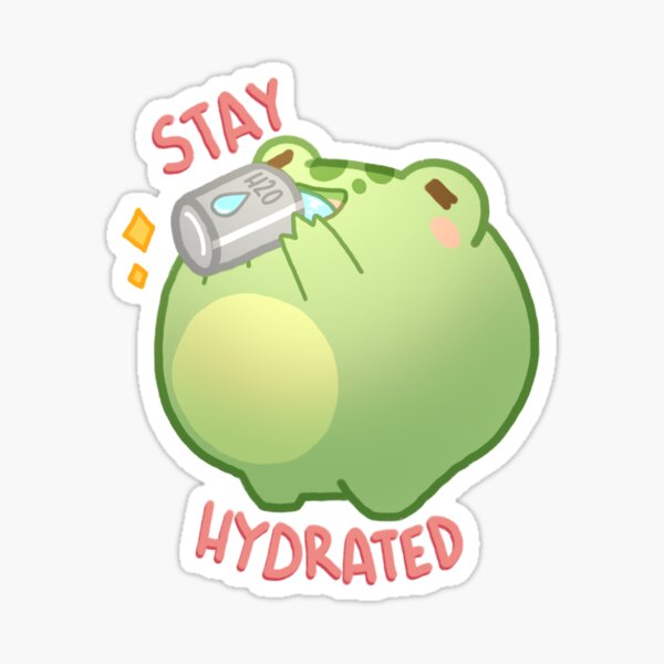""Stay Hydrated" Cute Frog Sticker" Sticker for Sale by Sending ...