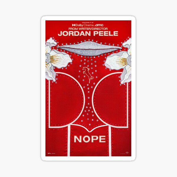 "Nope Red Poster (2022)" Sticker for Sale by queenparame | Redbubble