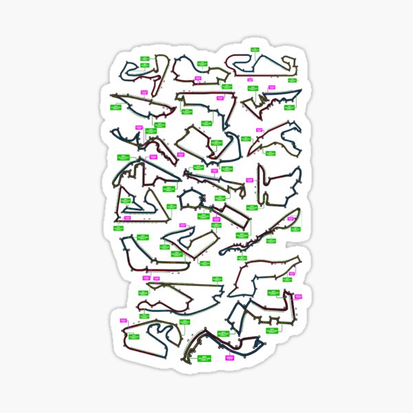 "F1 2022 Race Tracks" Sticker for Sale by MasonRosePrints | Redbubble