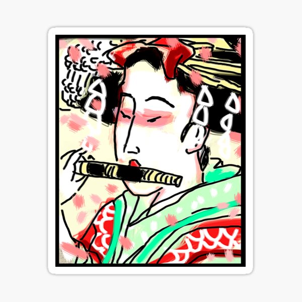 "Kimono Flute" Sticker for Sale by stephansol | Redbubble