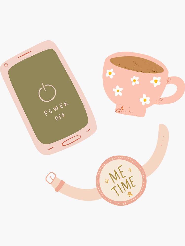"Me Time Self Care" Sticker for Sale by DoodleMika | Redbubble