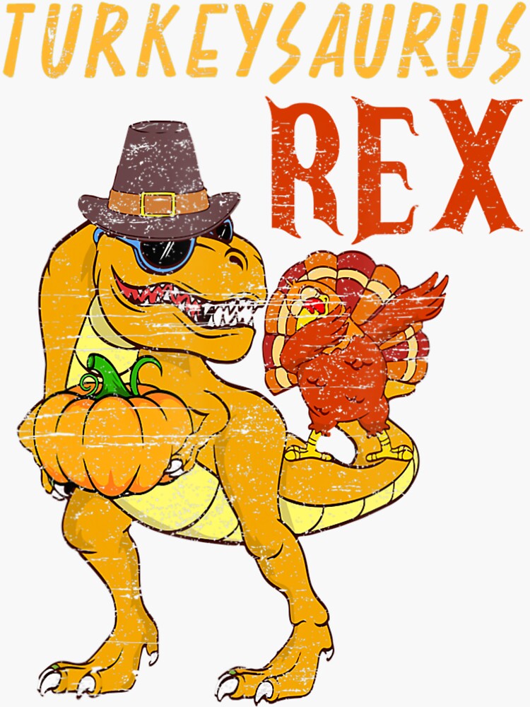 Pegatina «Kids Turkeysaurus Rex Turkey Dino Niños pequeños Acción de ...