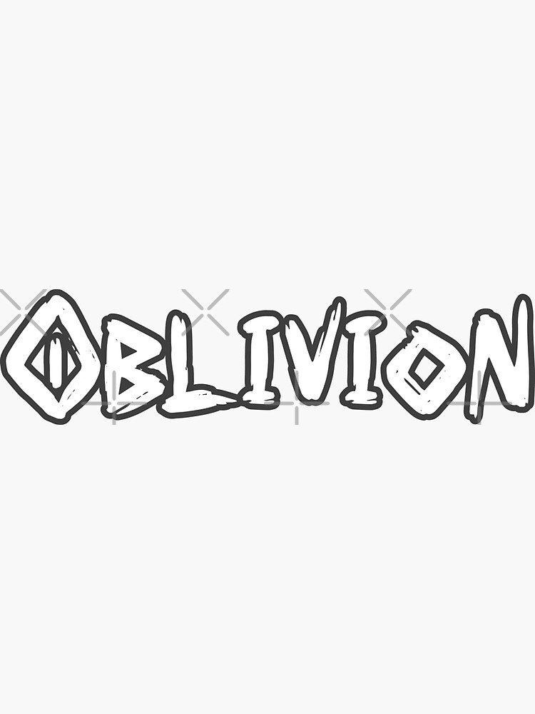 "Cool Oblivion Quote in Cool Brush Font White Color " Sticker for Sale ...