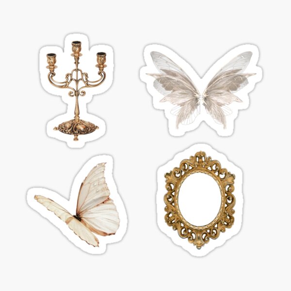 "Gold & White Aesthetic " Sticker for Sale by Iamelite | Redbubble