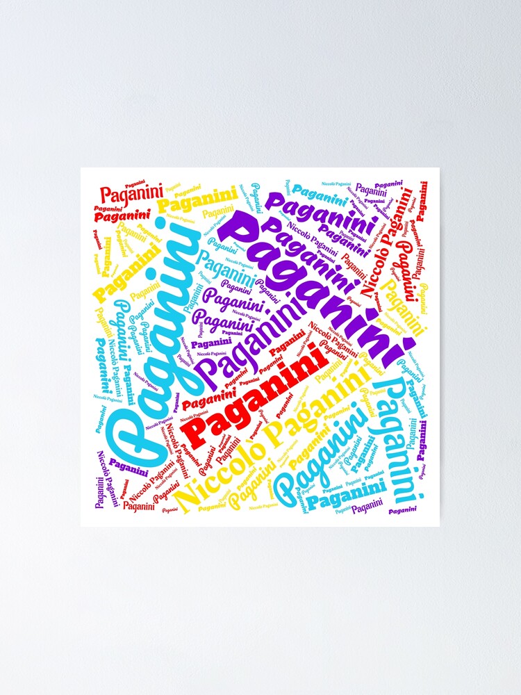 "Paganini Word Cloud" Poster for Sale by Musicianst0re | Redbubble