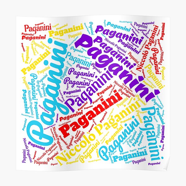 "Paganini Word Cloud" Poster for Sale by Musicianst0re | Redbubble