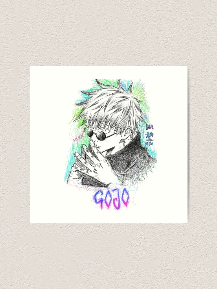 "[ SALE ] ⭐⭐⭐⭐⭐ GOJO SATORU WITH SCRIBBLE ART / JUJUTSU KAISEN" Art ...